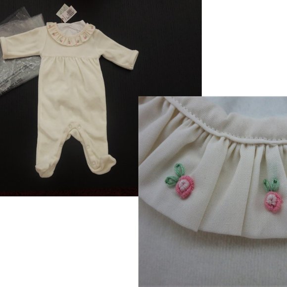 Feltman Bros | One Pieces | Feltman Bros Newborn Baby Girl Velour Ivory ...